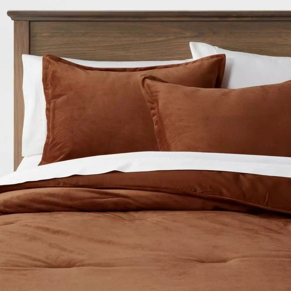 Threshold | Bedding | New Velvet Comforter Pillow Sham Set Copper ...